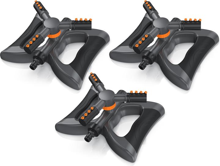 Brandson 3x Kreisregner Garten Sprinkler, 360° Rasensprenger, 3 Arm ...