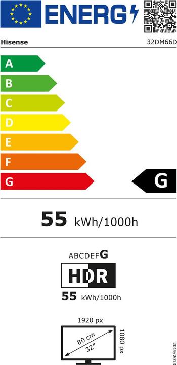 Hisense Bewegingsscherm 32DM66D 32", 24/7, UHD, 500cd/m², 25% nevel ...