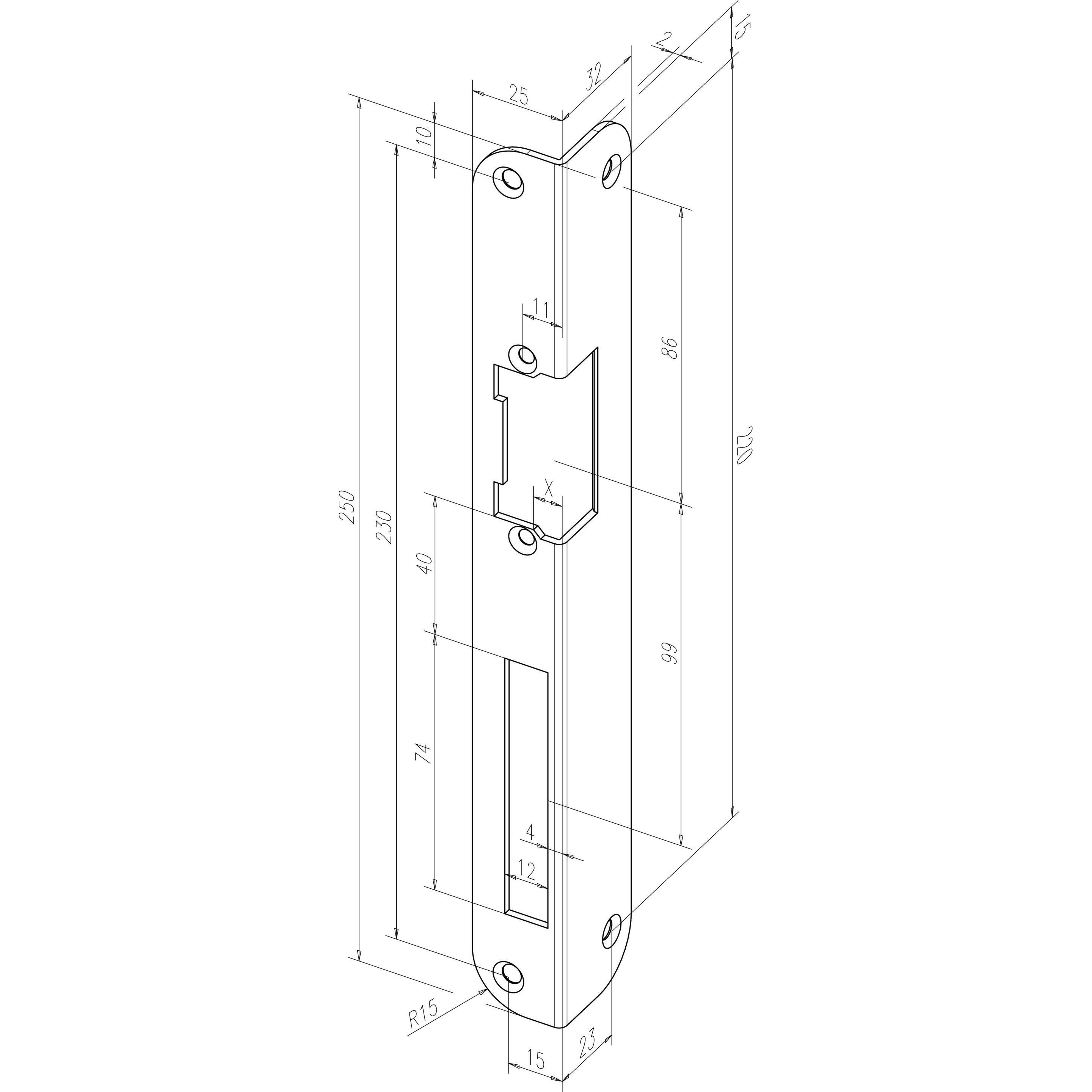 Assa Abloy FF Schliessblech 272 R-15 -------27201-04goldf. DIN-L ...