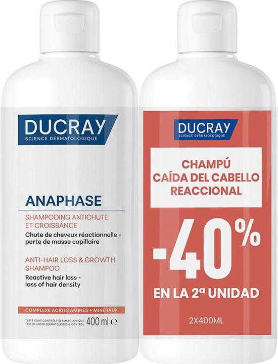 Ducray ANAPHASE Shampoo gegen Haarausfall und Haarwuchs, Packung mit 2 ...