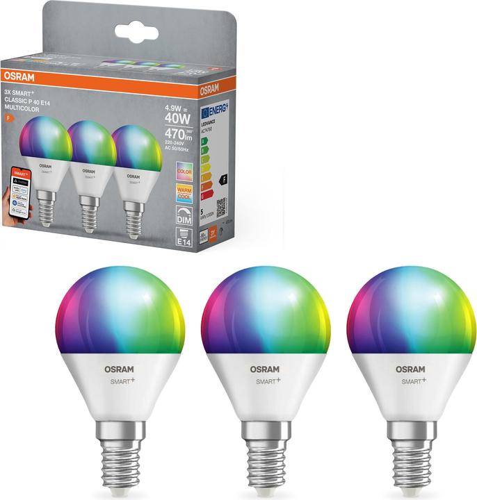 Osram SMART+ MATTER Classic P40 4.9W 827...865 Multicolor E14 TRIPLE ...