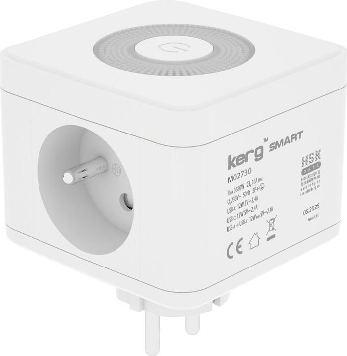 Kerg SMART – 2-STECKERS-STROMVERSORGUNG + USB-A+USB-C-LADEGERÄT + LED ...