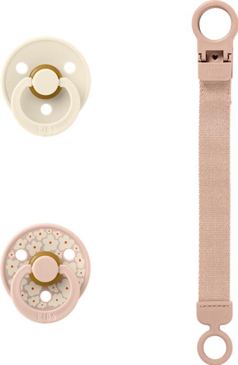 Bibs Colour Pacifier & Loop Clip Gift Set Latex Size 1 Ivory - Galaxus