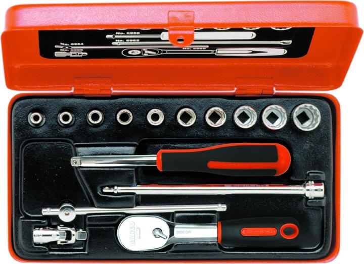 Irimo 1/4" socket spanner set, metric, hexagonal profile, including ...