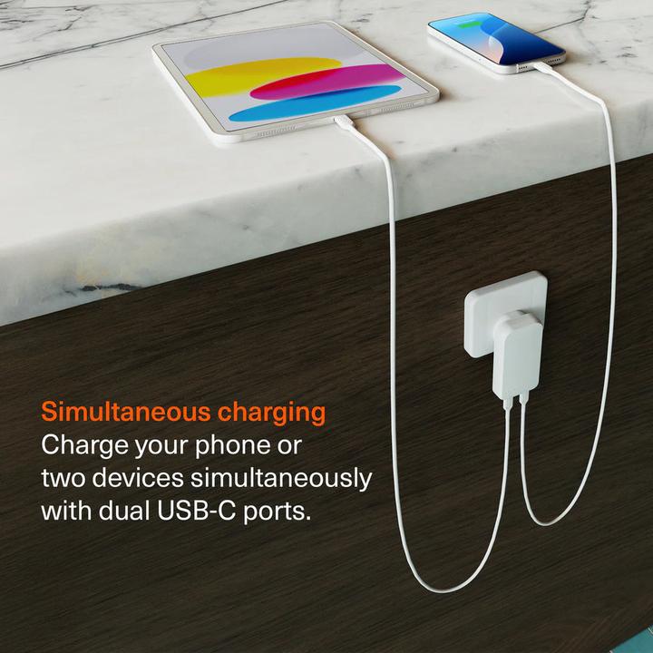 Cygnett Chargeplus Dual USB-C Slim Wall Charger 65W White (65 W) - Digitec