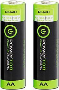 Powerton Rechargeable batteries, AA (HR6), 1.2V, 2500mAh,, box, 10x2 ...
