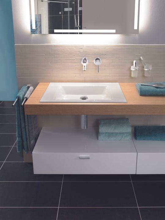 Bette Aqua lavabo à encastrer, 2 trous pour robinets, sans trop-plein ...