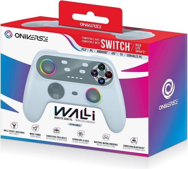 Oniverse Walli Wireless Game Controller, Retro Gray, Switch / Switch 2 ...
