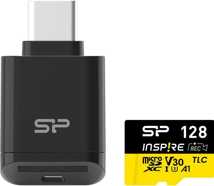 Silicon Power MicroSDXC-kaart Inspire Klasse 10 A1 V30 128 GB met Type ...
