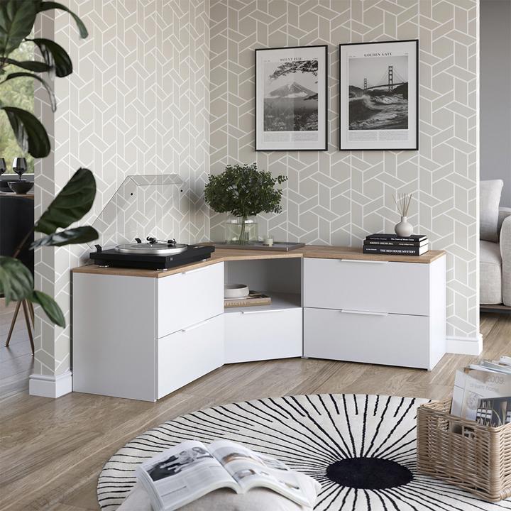 Vichy Wohnwand Wido, Weiss/Sonoma, 3 Teile (60 x 50 x 40 cm) - Galaxus