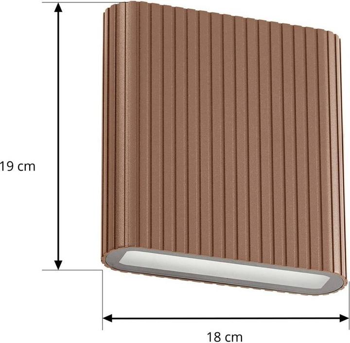 Lucande LED-Aussenwandlampe Raija dunkelbraun Höhe 19 cm CCT