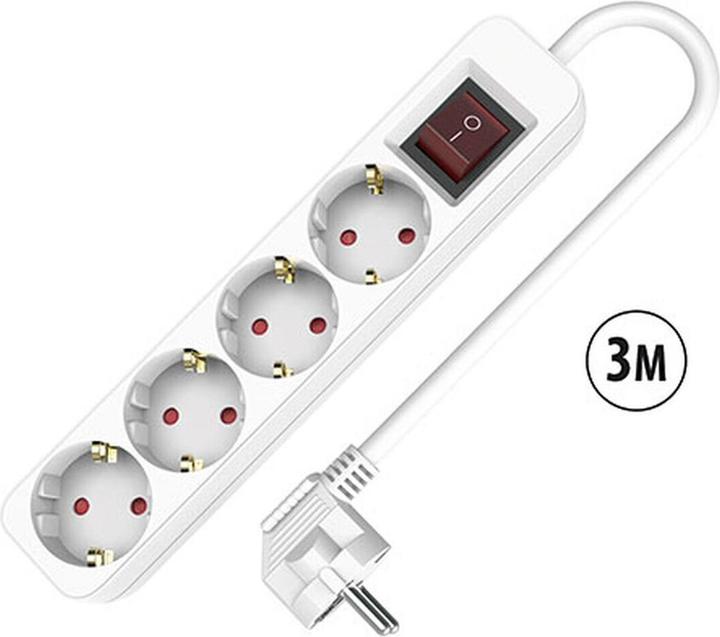 TM Electron Steckdosenleiste mit 4 Steckdosen mit Schalter 3680 W Weiss ...