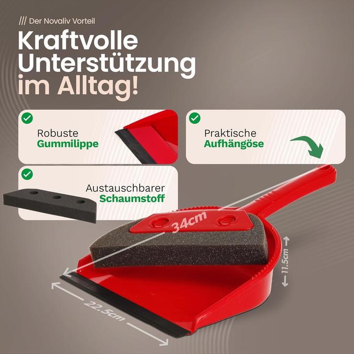 Novaliv Foam sweeping set I red I Shovel and broom I Foam hand brush ...