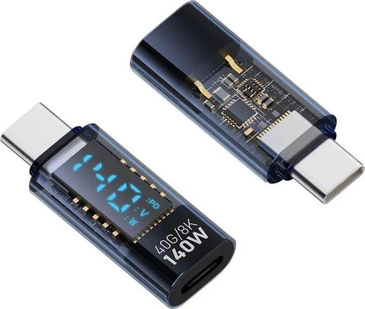 PowerGuard USB-C Adapter LED Volt Watt Display up to 140W 40Gbps 8K PD ...
