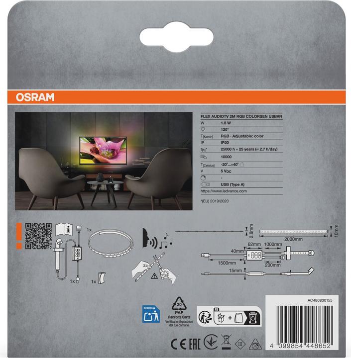 Osram Flex Audio TV Voice Receiver 2M RGB Color Sensor USB - Digitec