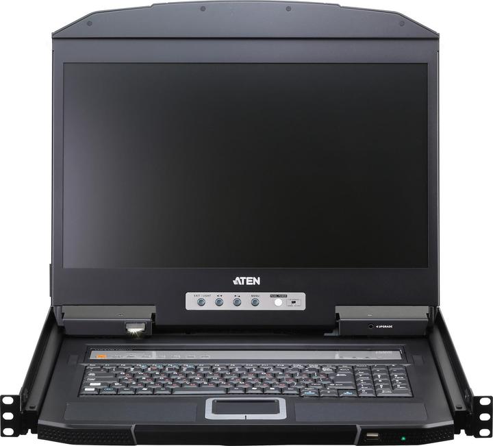 Aten CL3708iNW US KVM-IP-Switch 8-Port, 18,5"-LCD-Konsole (USB HDMI) US ...