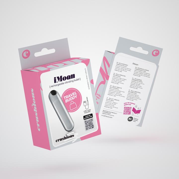 Crushious iMoan - Rechargeable Vibrating Bullet - Silver - Galaxus