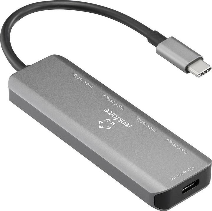 Renkforce RF-USBCH-220 USB 3.2 Gen 2-Hub mit Aluminiumgehäuse Grau ...