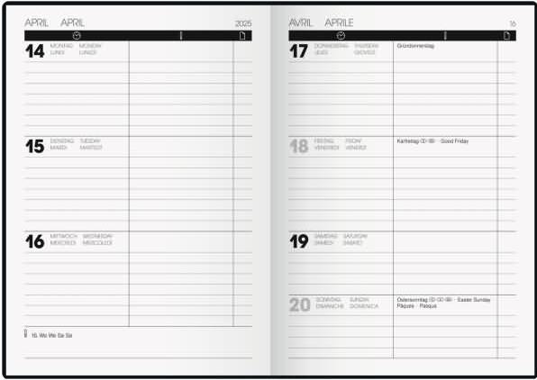 Baier & Schneider Weekly calendar TimeCenter, plastic cover, black 2025 ...
