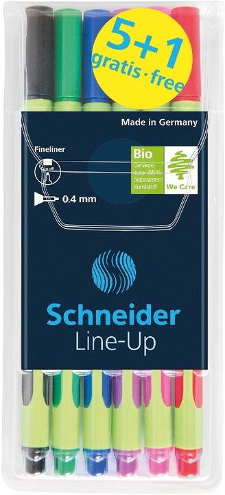 Schneider Writing utensils case 6x Fineliner Line-Up 04, promotion 5+1 ...