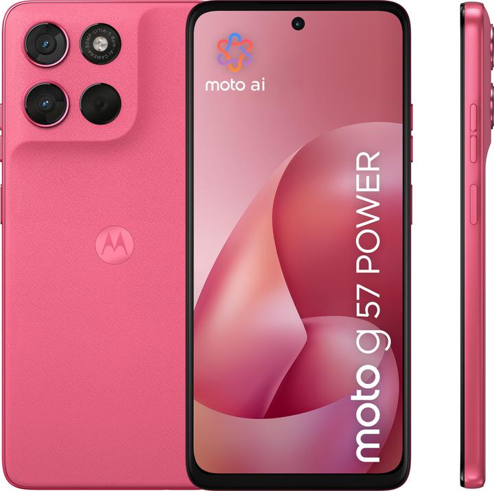 Motorola Moto G57 Power (256 GB, Pink, pink lemonade, Rose, 6.72", Dual ...