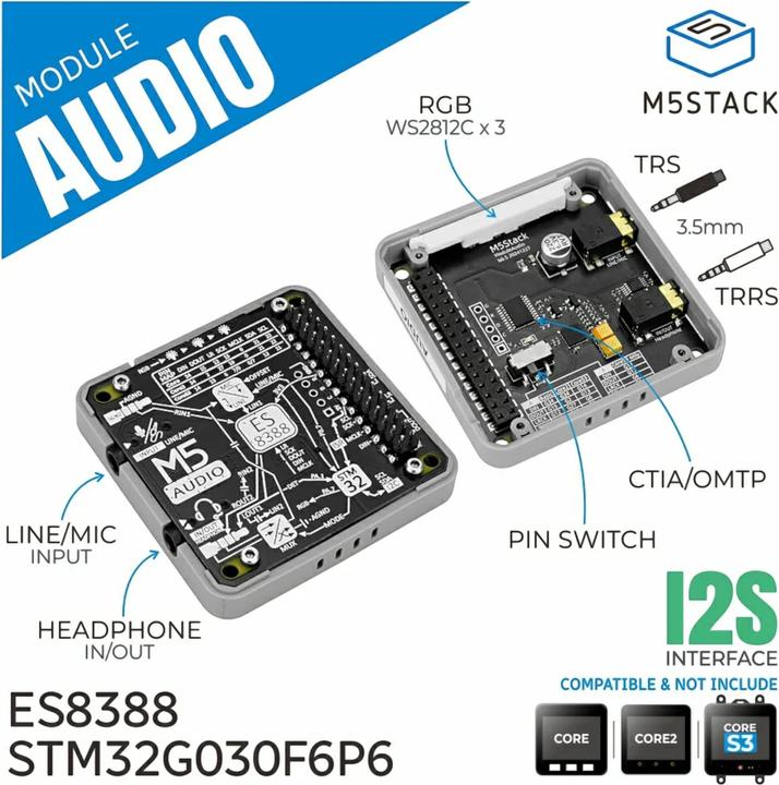 M5Stack Audio Module STM32G030 + ES8388 - buy at Digitec