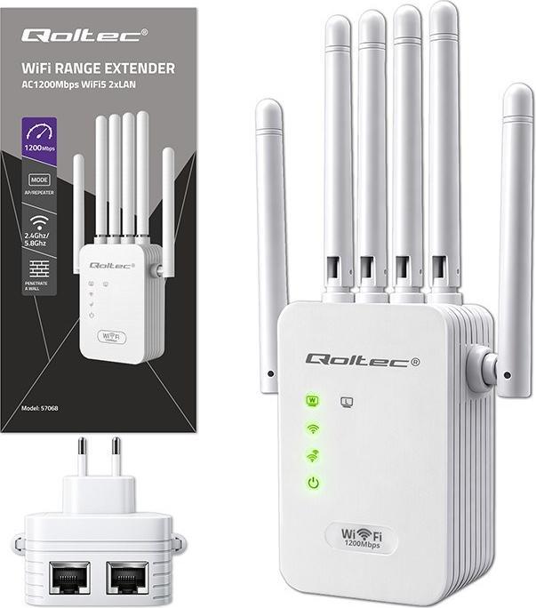 Qoltec Wzmacniacz sygnałuWiFi 6 | Repeater | Access Point | AX1200 | 6 ...