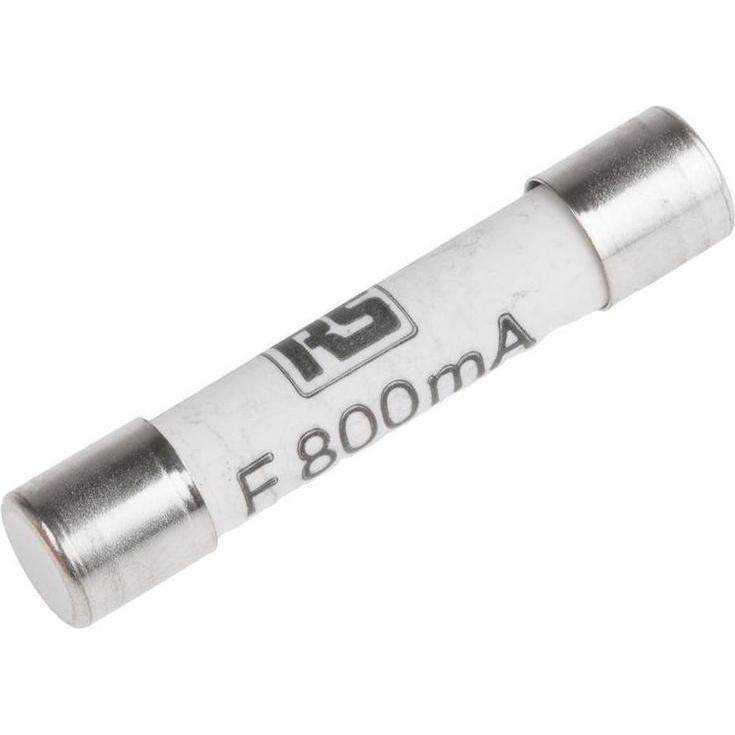RS PRO 800mA F Ceramic Cartridge Fuse, 6.3 x 32mm, Packung à 10 Stück ...