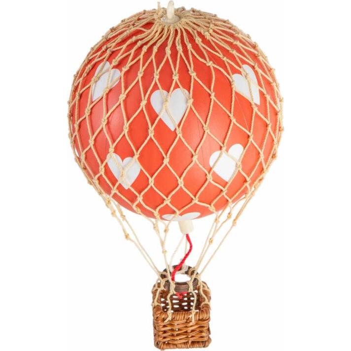 Authentic Models Montgolfiere 13cm - Rouge Avec Coeurs Blancs