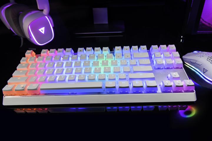 Modecom VOLCANO LANPARTY RGB PUDDING EDITION White gaming keyboard Blue ...