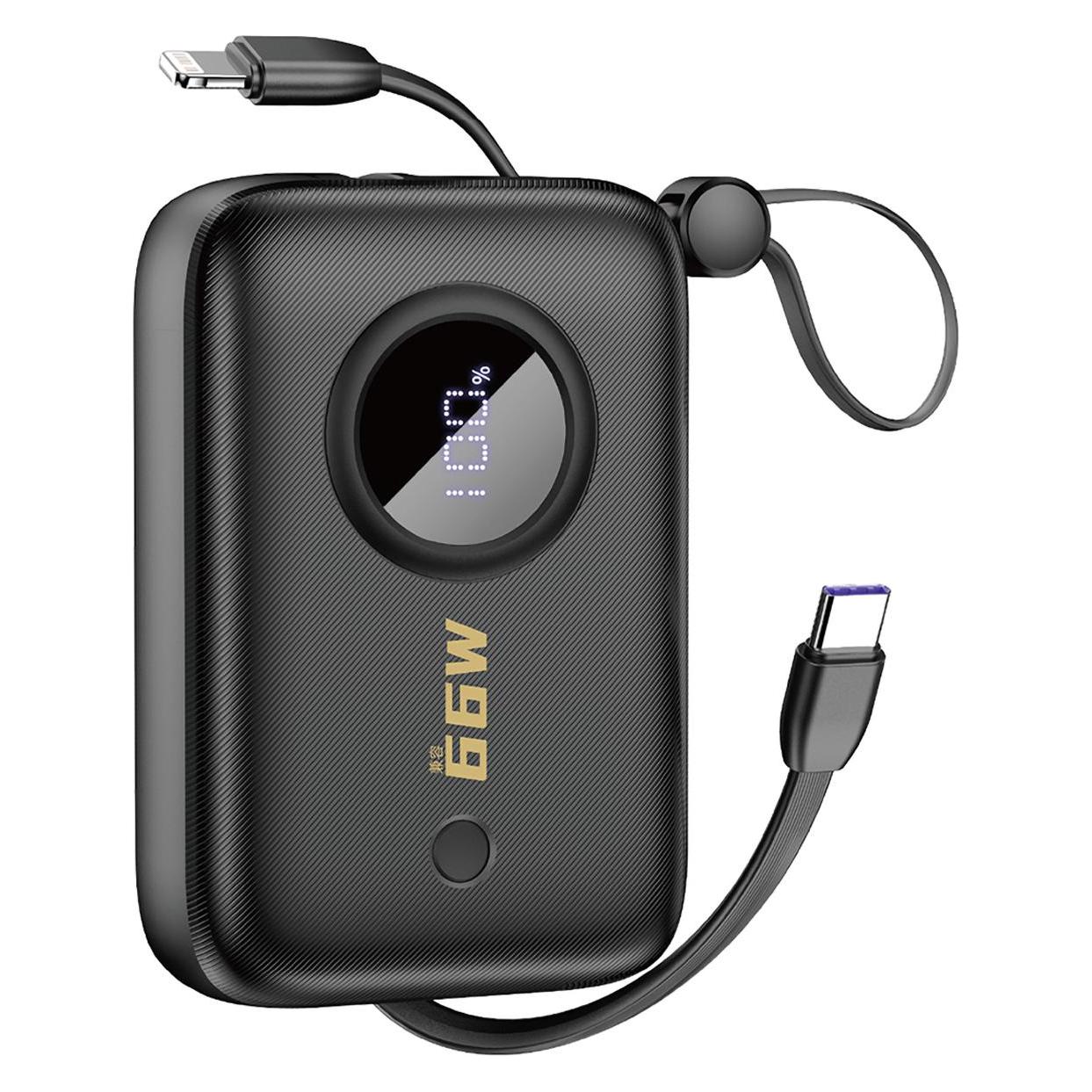 Dudao K14 10000 mAh Powerbank mit USB-C/ Lightning -Kabeln – Schwarz ...