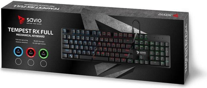 Savio Mechanical gaming keyboard Layout of Tempest RX FULL Outemu BROWN ...