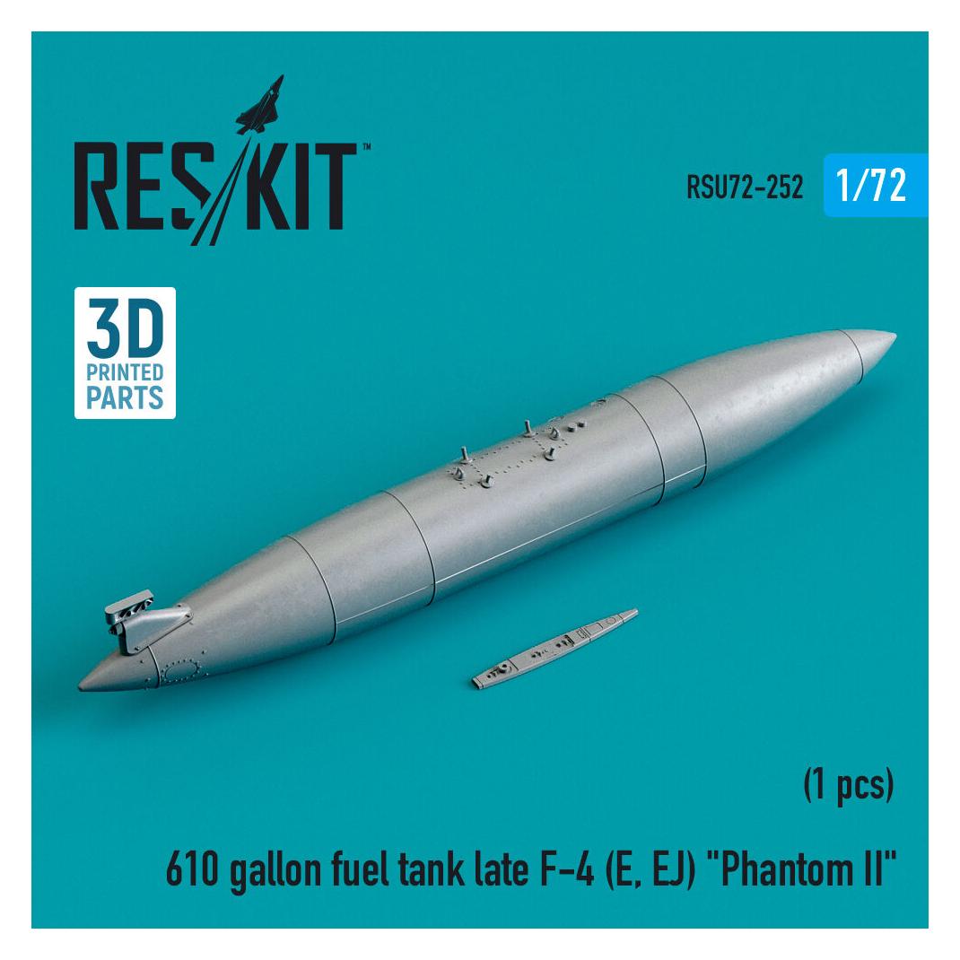 ResKit 610 gallon fuel tank late F-4 (E, EJ) Phantom II (3D Printed)