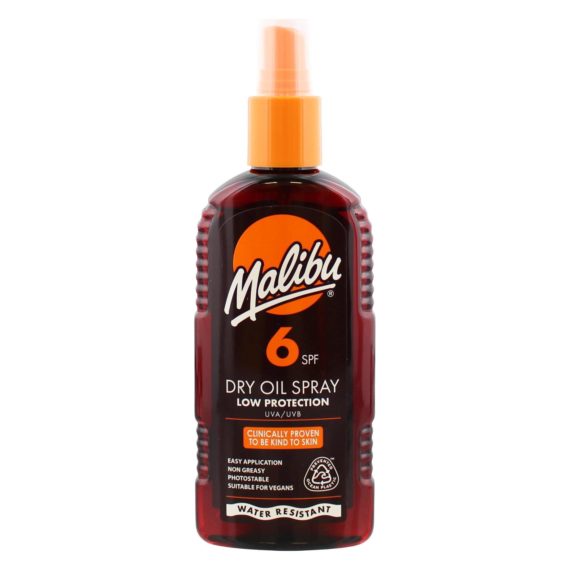 Malibu Sun SPF 6 Non-Greasy Dry Oil Spray for Tanning 200ml (Sonnenöl ...