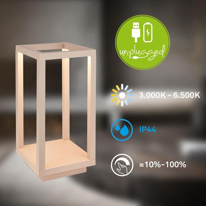 Briloner Brilo unplugged LAER Akku CCT LED Tischleuchte - Beige (200 lm)