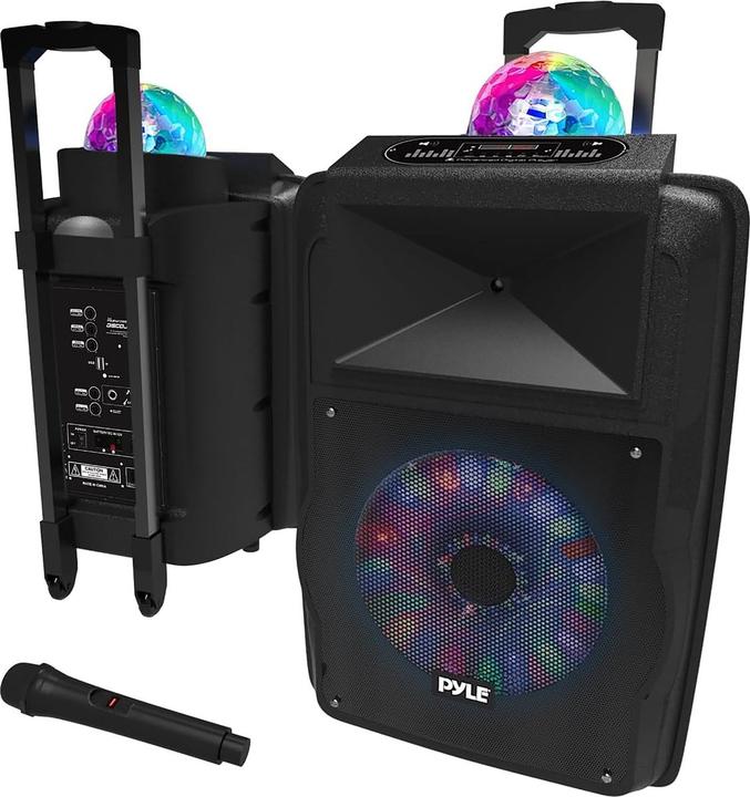 Pyle Bluetooth Speaker System with Wheels and Microphone Set - Galaxus