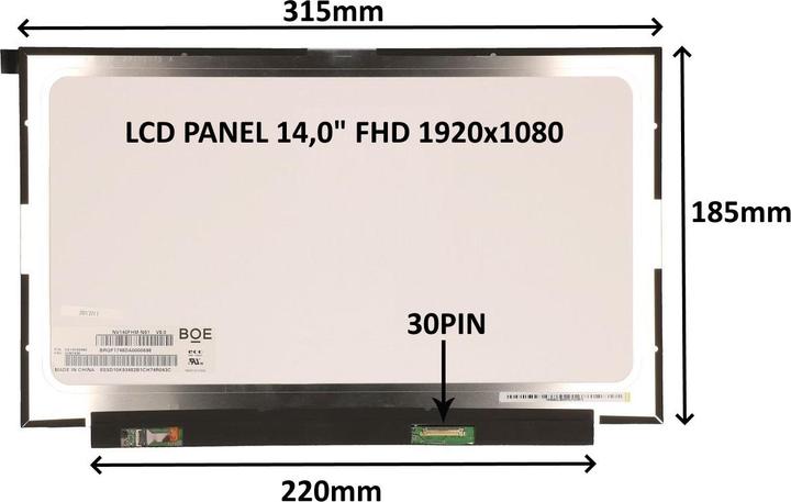 SIL LCD PANEL 14,0" FHD 0PIN MATNÃ IPS / BEZ ÃšCHYTÅ® - Galaxus