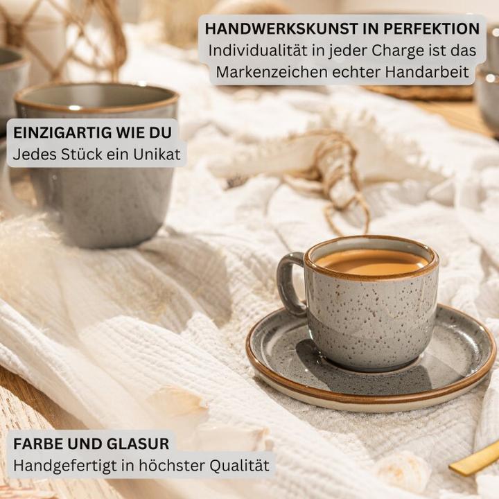 Sänger Geschirr Espressotassen Set Rio Perlgrau (80 ml, 8 x) - Galaxus