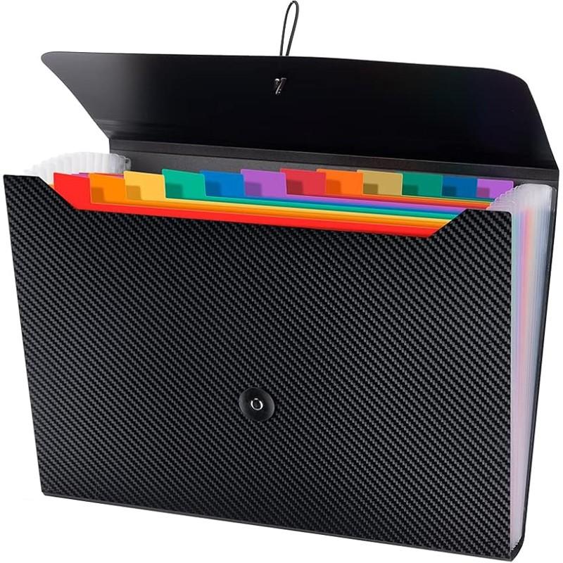 ASMI Aktenmappe A4 – Fächermappe mit 13 Fächern Carbon Schwarz - Digitec