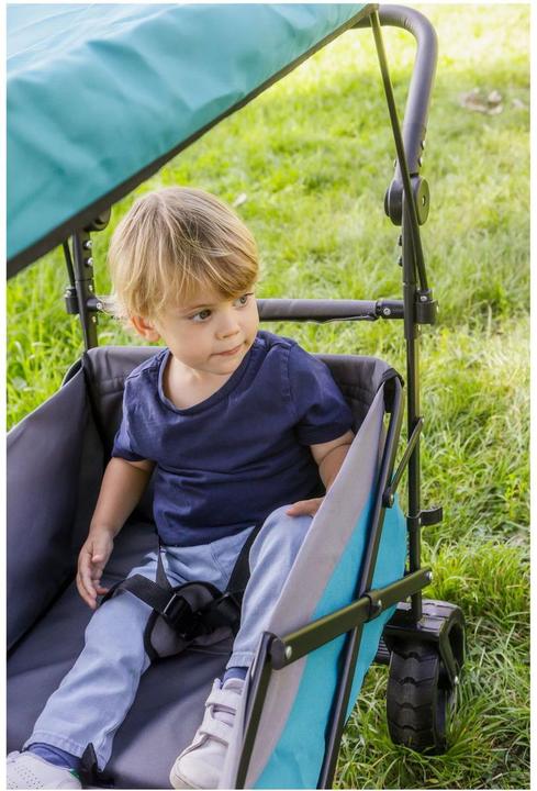 Outdoor Active Handcart "Petrol" with roof, foldable - buy at Galaxus