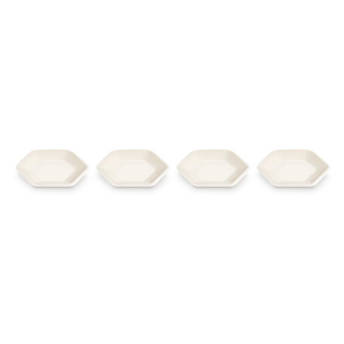 Le Creuset 4er-Set Saucenschälchen Hexagon Meringue