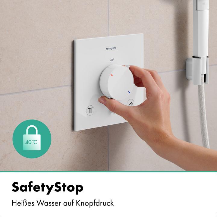 hansgrohe Ecostat Comfort E Thermostatic Shower Mixer with SafetyStop ...