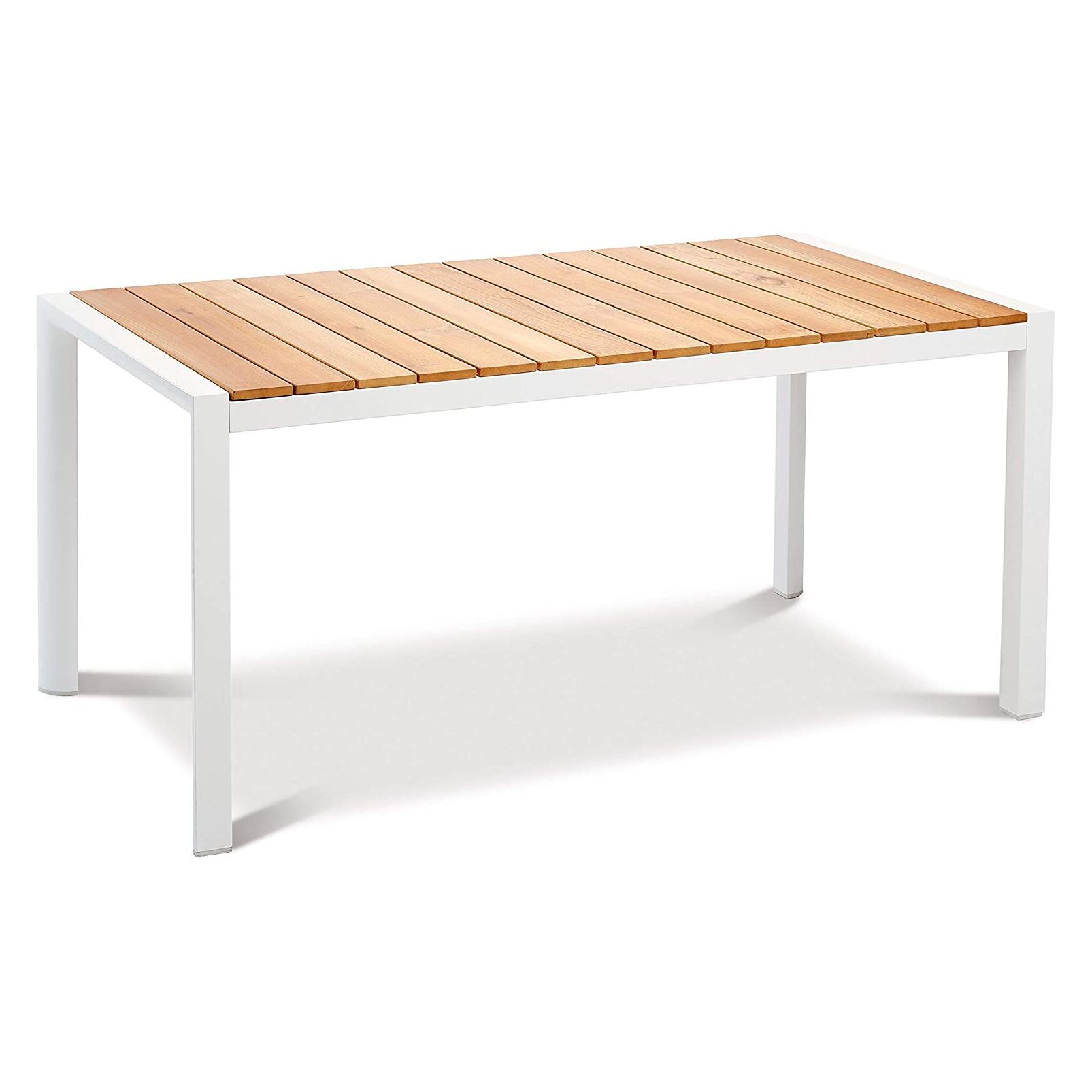 Best Tisch Paros 160x90cm weiss/Teakholz (160 cm) - kaufen bei Galaxus