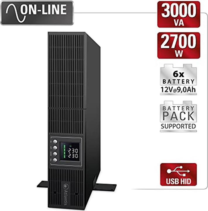Atlantis Land SERVER RACK 3002 PRO Doppelwandler (online) 3 kVA 2700 W ...