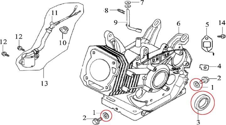 Wiltec LIFAN Benzinmotor 15 PS Ersatzteil Dichtungssatz Dichtungen Set ...