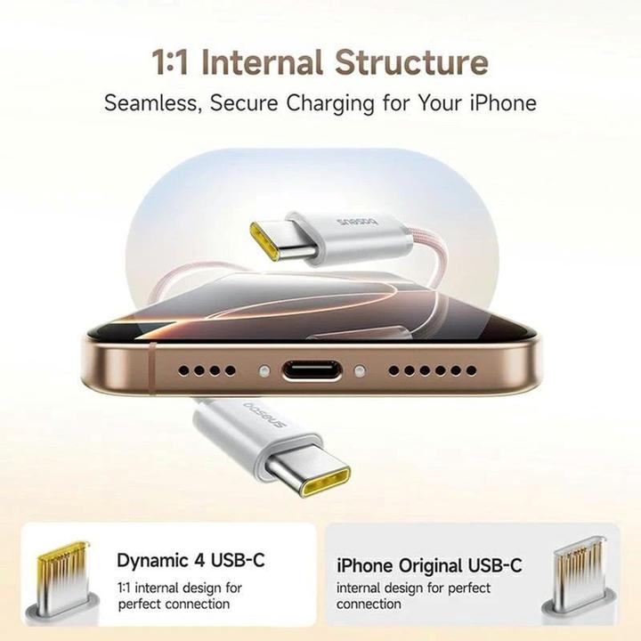 Baseus Dynamic 4 Pro Series Data Cable USB-C - USB-C 100W 1m Baby Pink ...