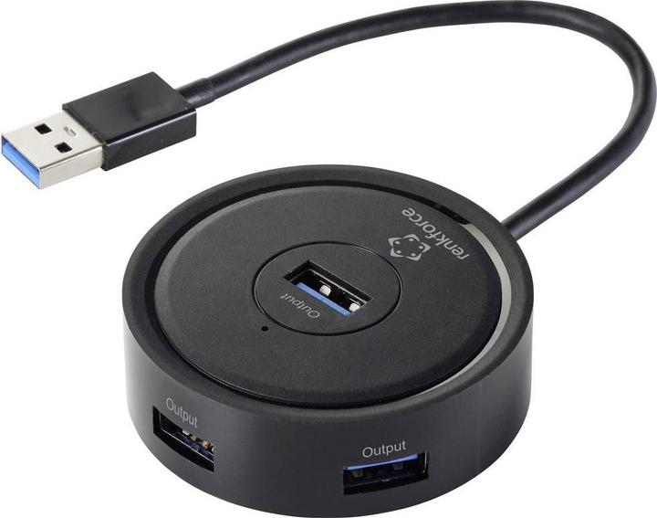Renkforce RF-HUB-111 4 Port USB 3.2 Gen 1 Hub (USB 3.0) Black - Digitec