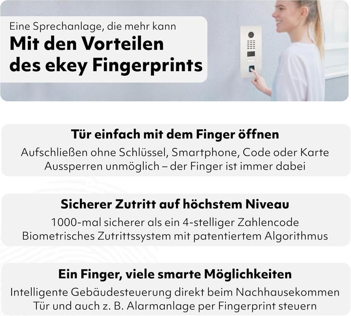Ekey Video-Intercom mit Fingerabdruck für Inbau, Türöffnung und ...