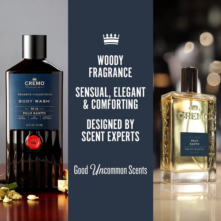 Cremo Palo Santo Gift Set for Men Eau de Toilette 100ml Body Wash 473ml ...