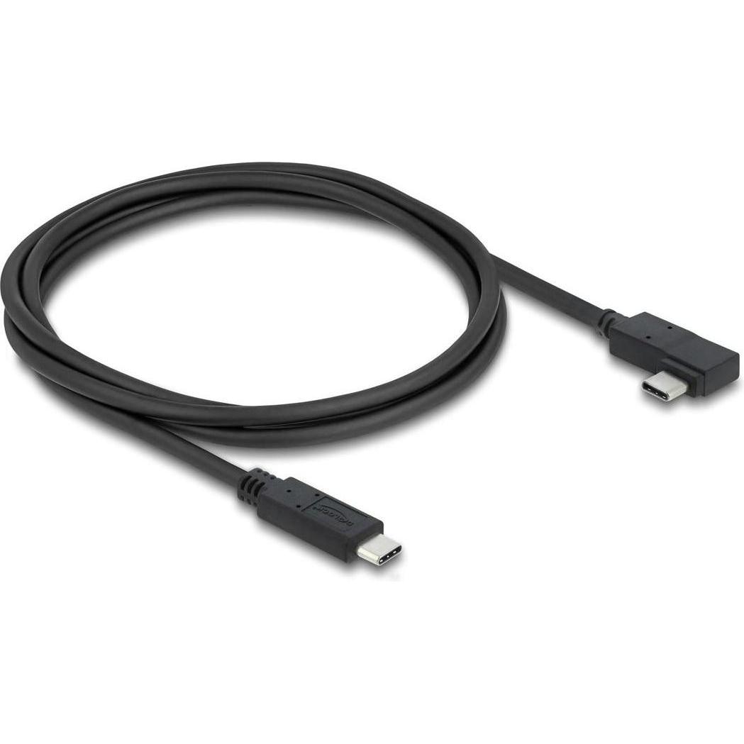 Delock Koaxiales USB 40 Gbps Kabel gewinkelt links rechts USB PD 3.1 240 W 1 m (1 m, USB 2.0 ...